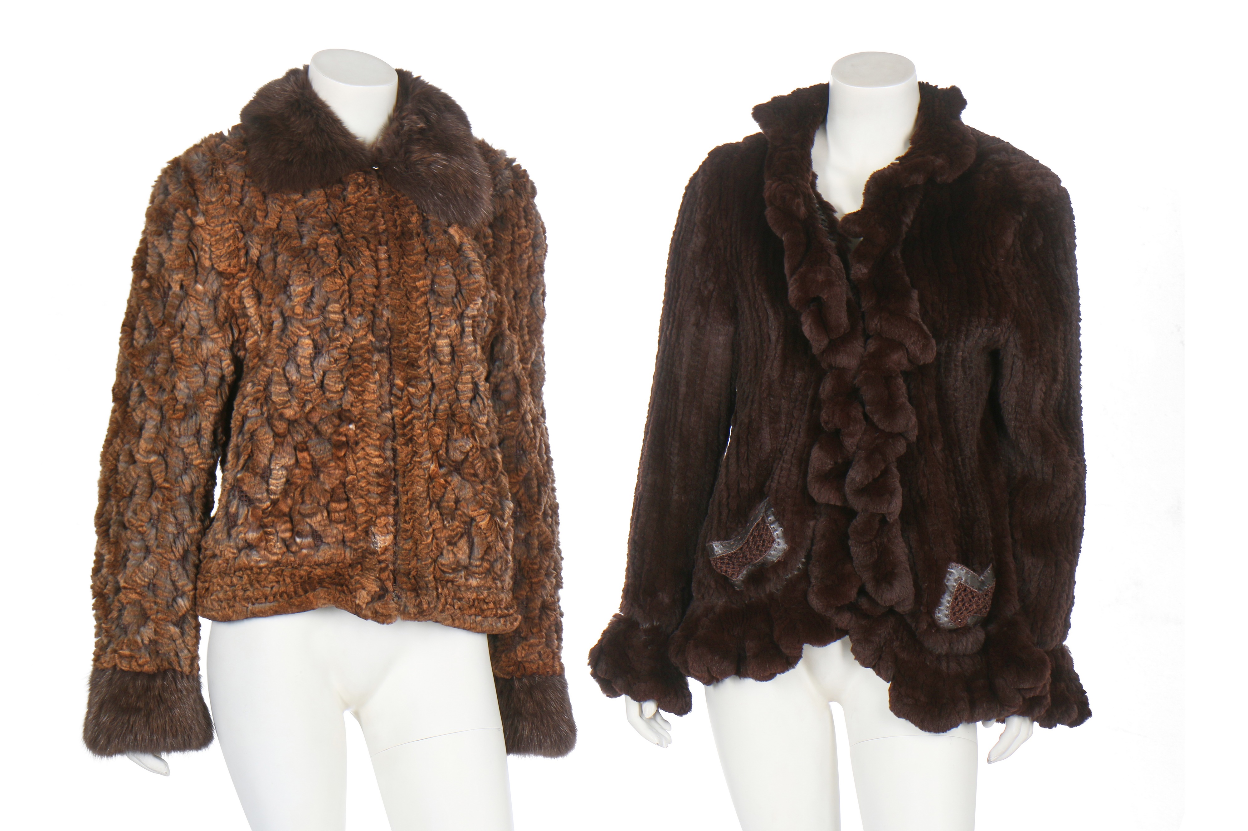 Lot 116 - Three knitted rabbit fur garments, modern,