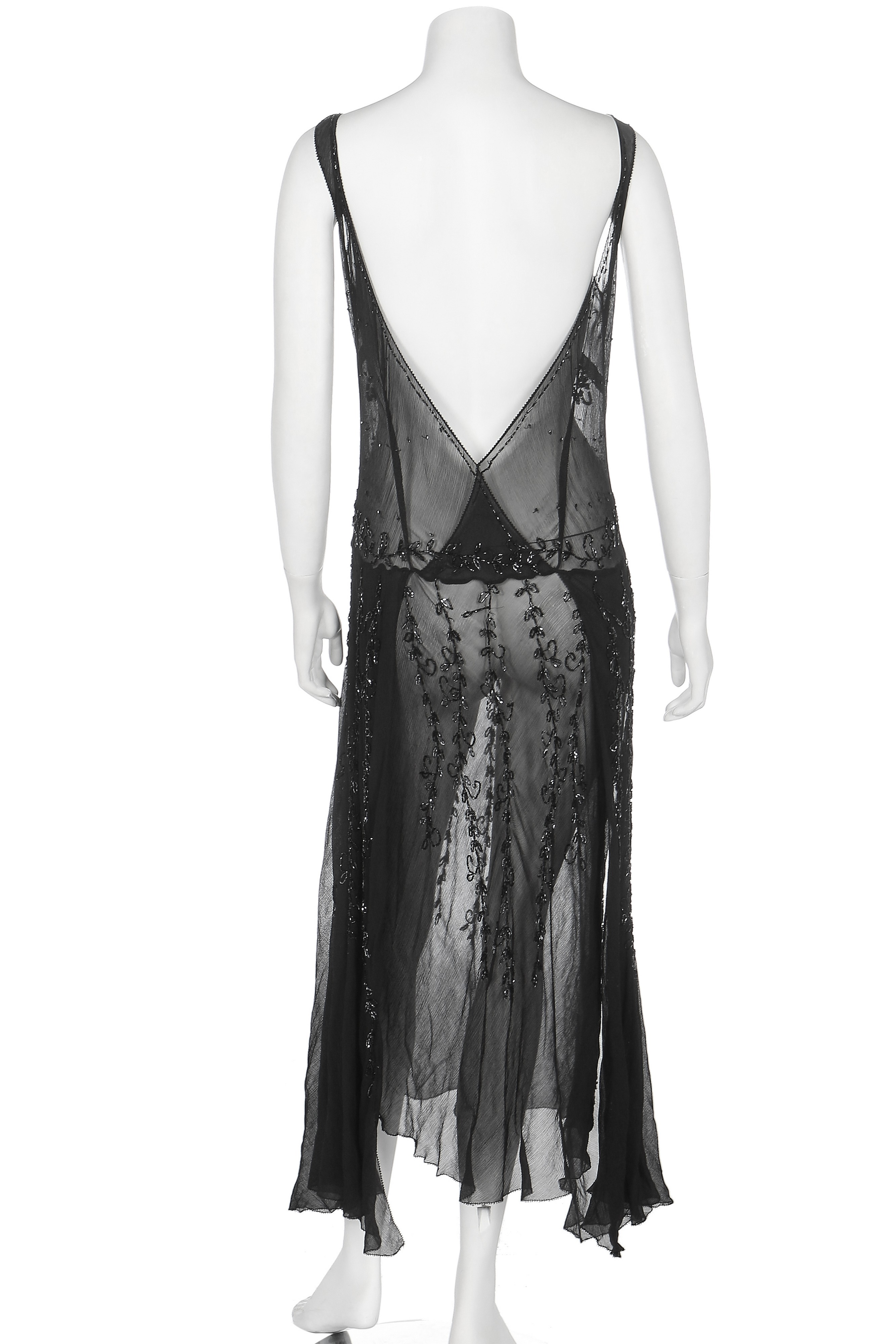Lot 316 - A diaphanous beaded chiffon evening gown,