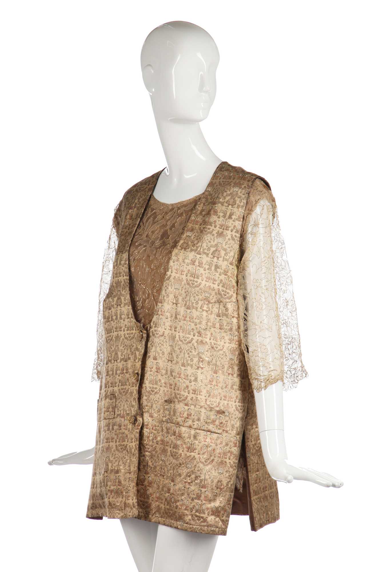 Lot 309 - A Thea Porter waistcoat of Persian brocade,