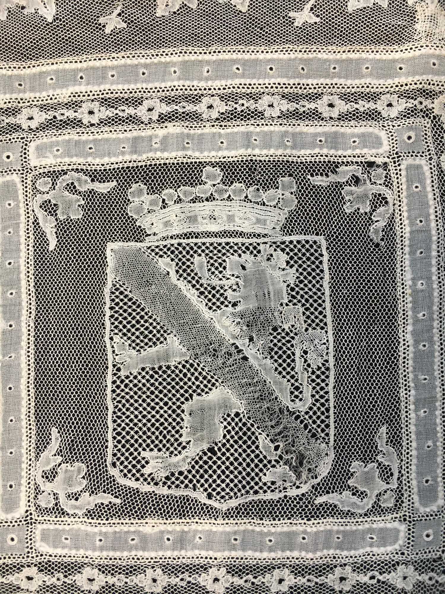 Lot 445 - A rare Mechlin armorial panel, mid-19th