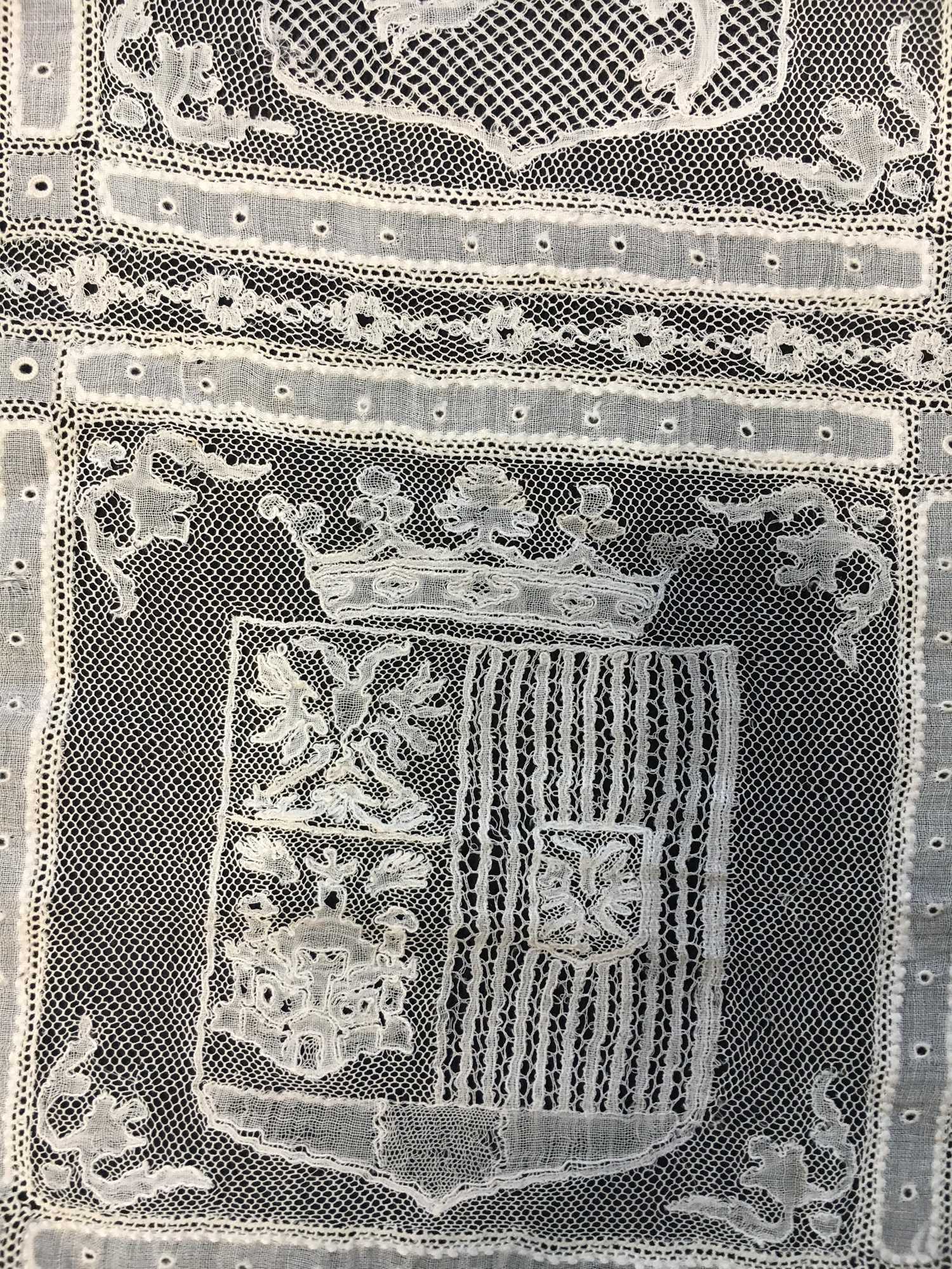 Lot 445 - A rare Mechlin armorial panel, mid-19th