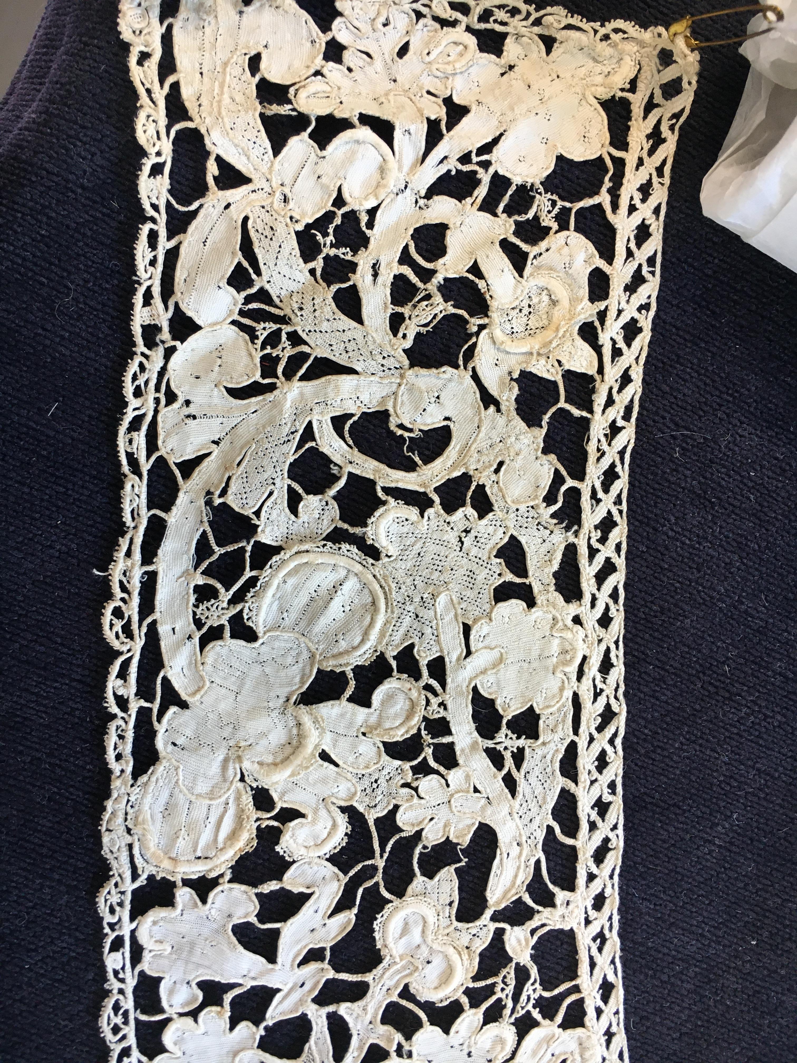 Lot 437 - An unusual panel of Gros Point de Venise