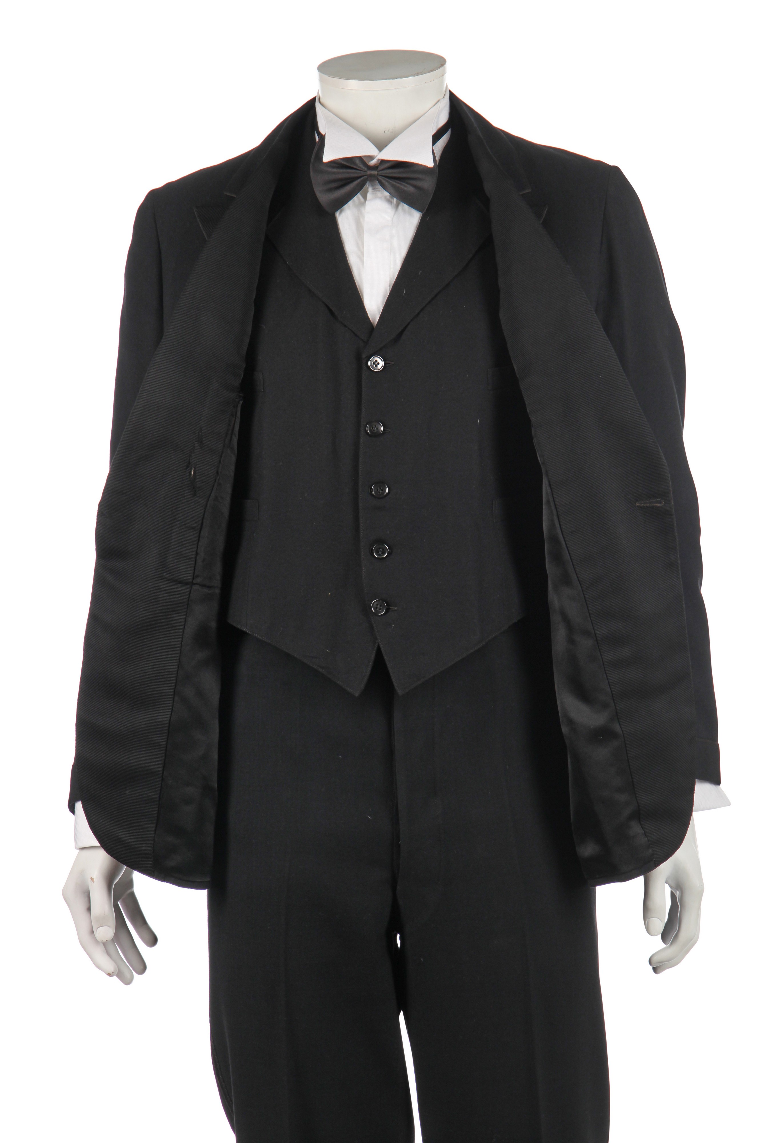 Lot 204 - A black wool dinner suit originally owned by