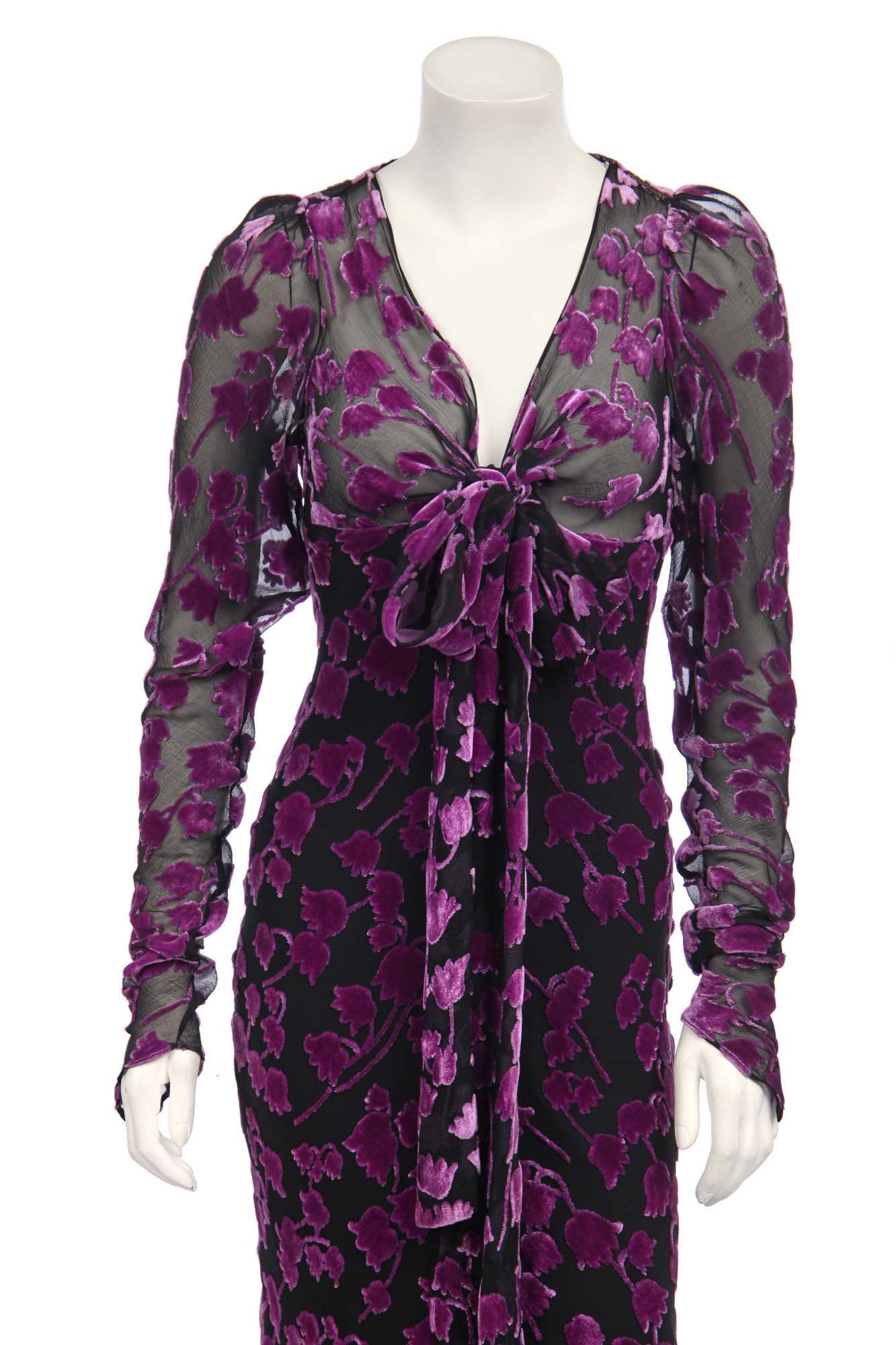 Lot 263 - An Ossie Clark cut velvet and chiffon