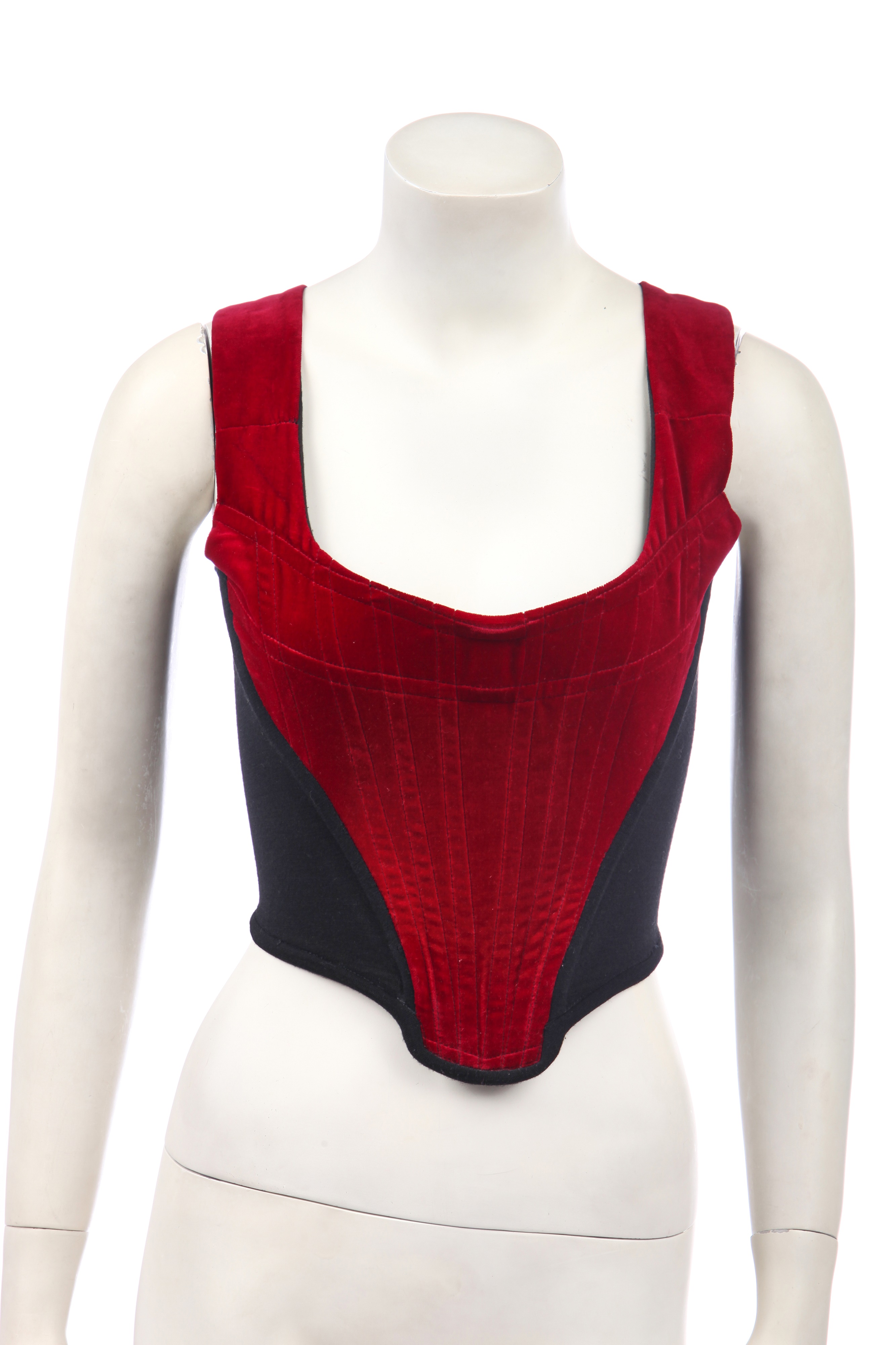 Lot 184 - A Vivienne Westwood red velvet corset,