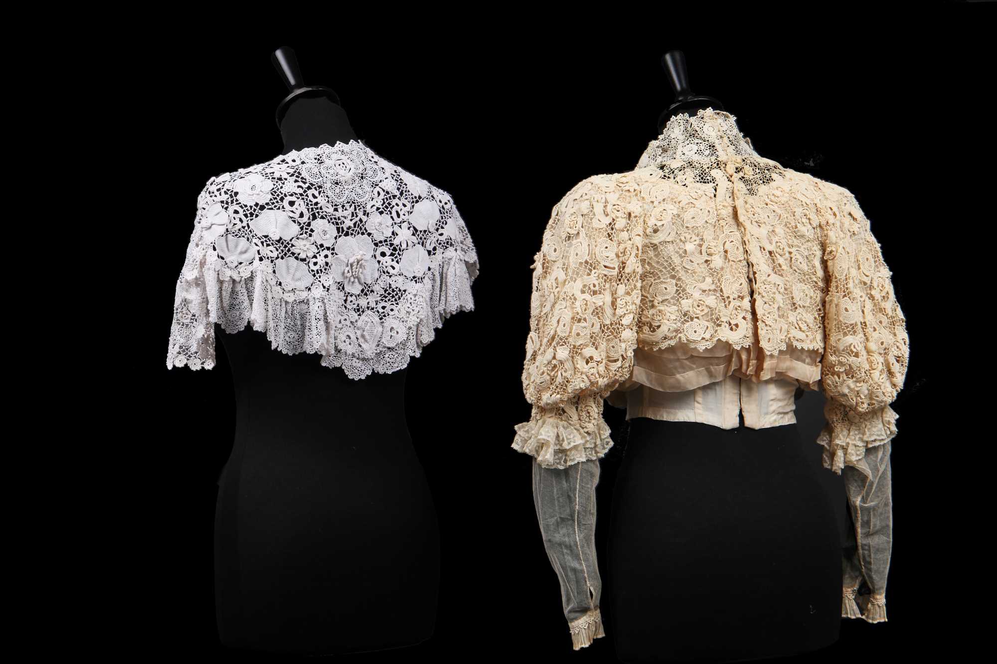 Lot 495 - A Bourniche of Paris Irish crochet bodice,