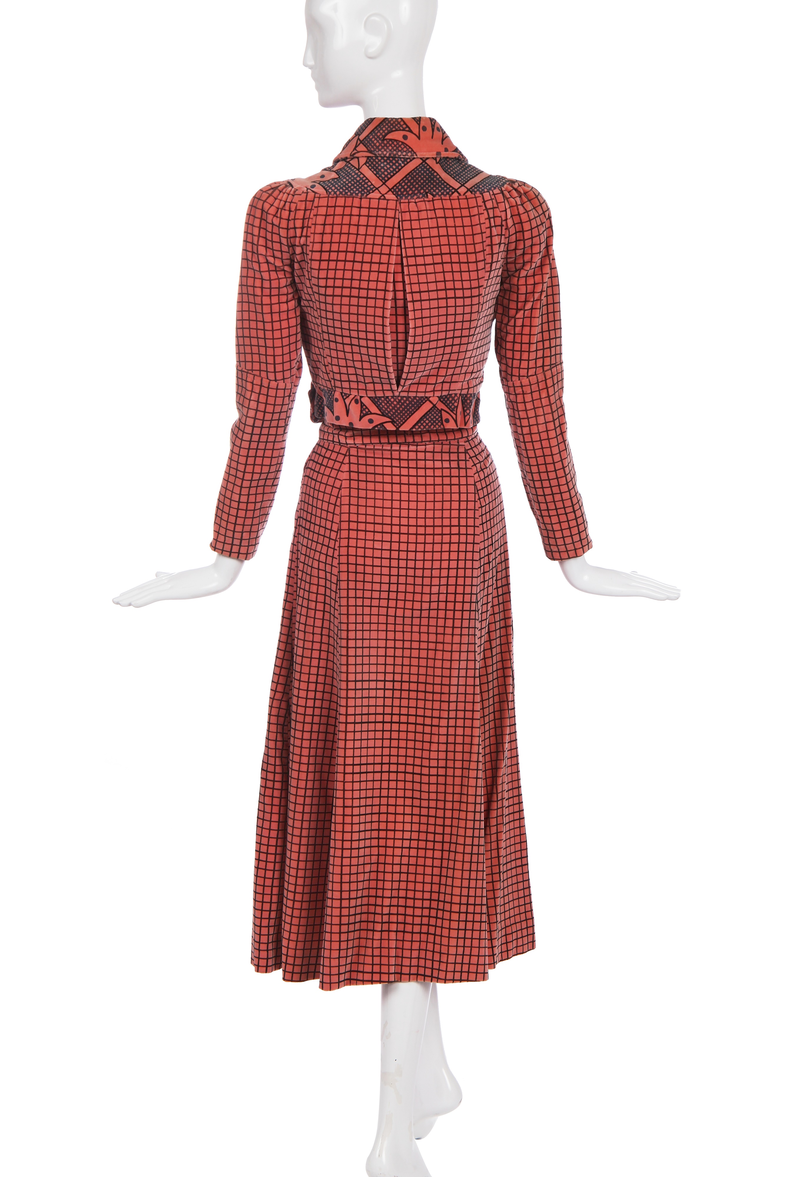 Lot 332 - An Ossie Clark, pink printed velvet maxi