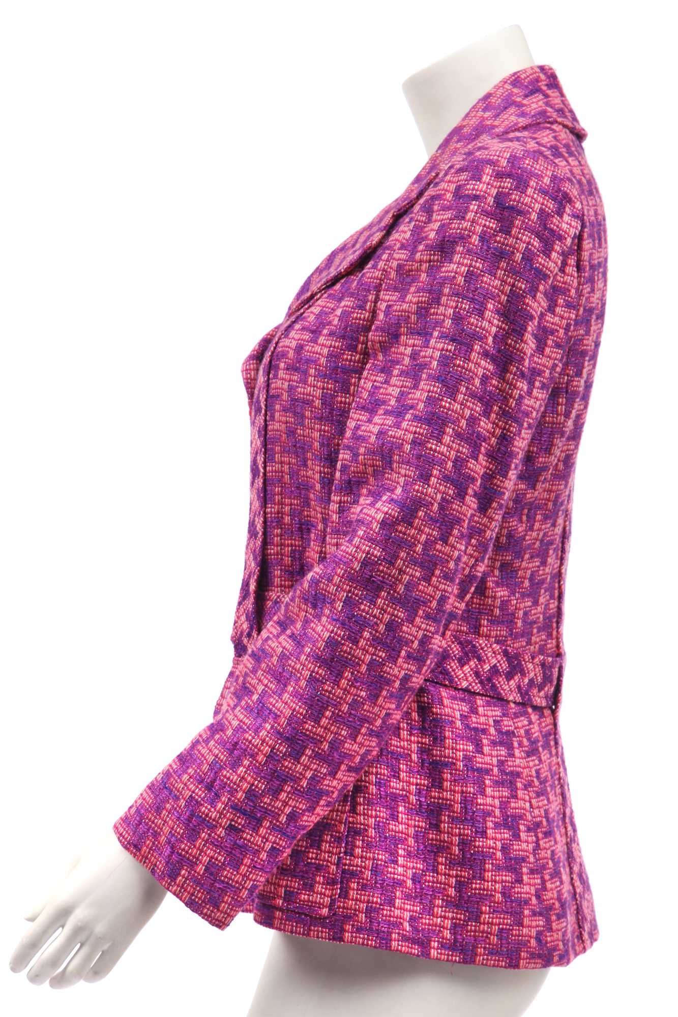 Lot 22 - A Chanel pink and purple houndstooth tweed