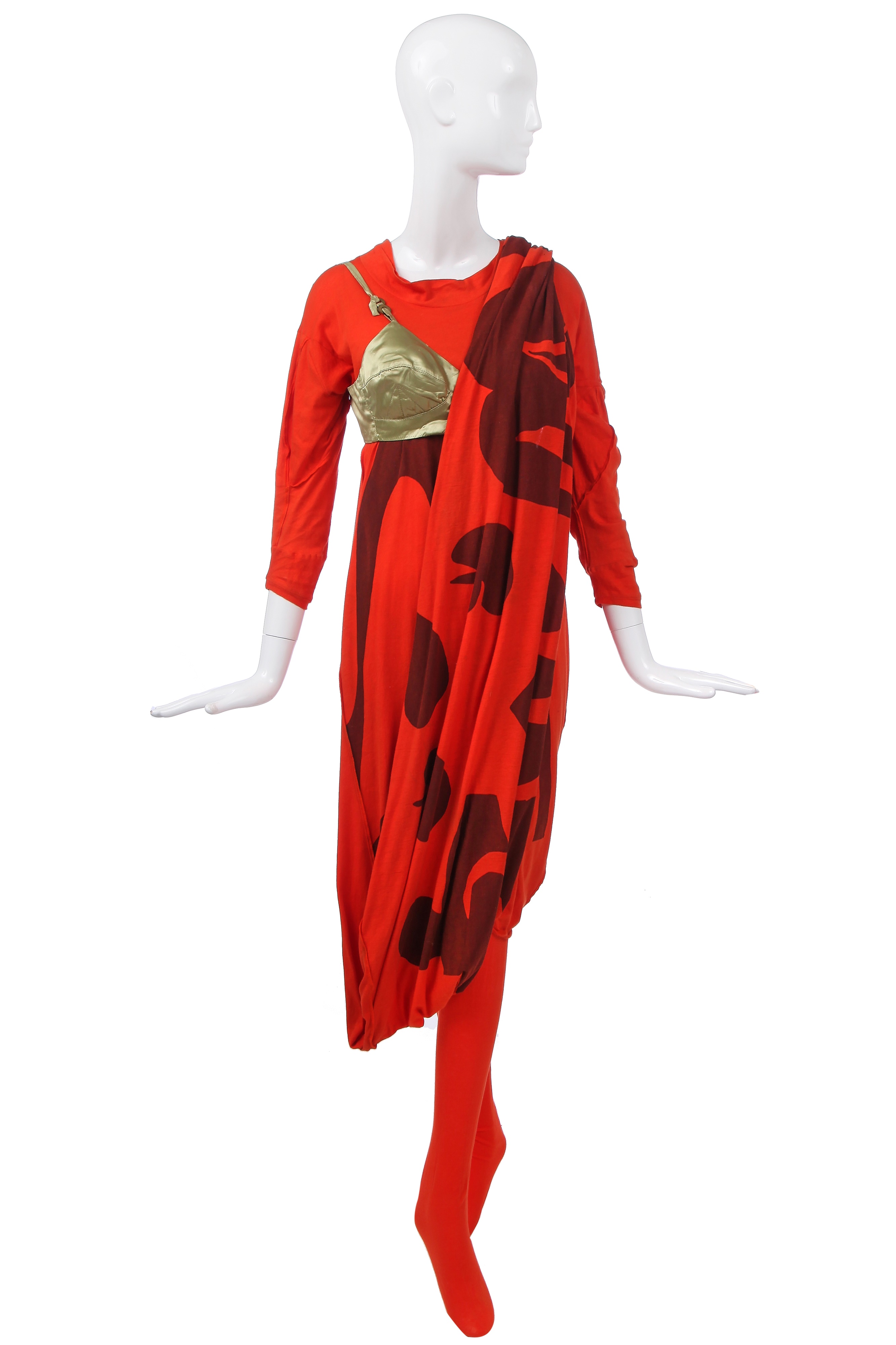 Lot 13 - A Westwood/McLaren orange toga dress and bra,