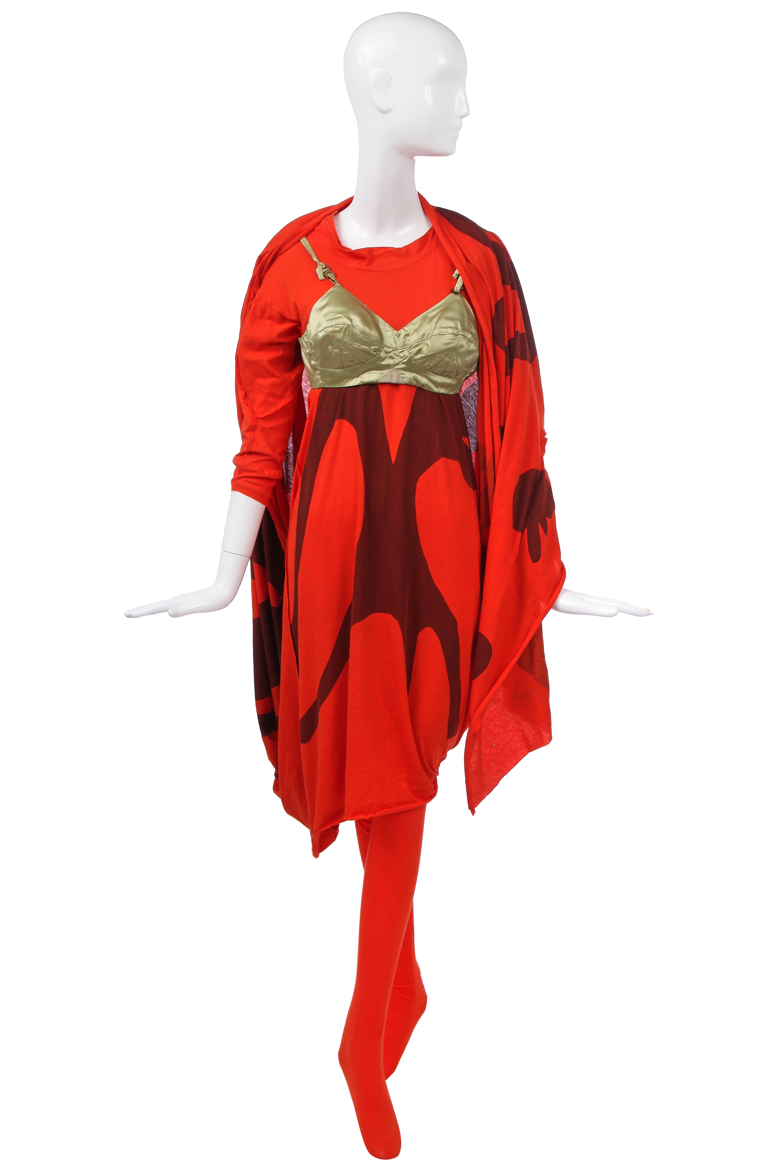 Lot 13 - A Westwood/McLaren orange toga dress and bra,