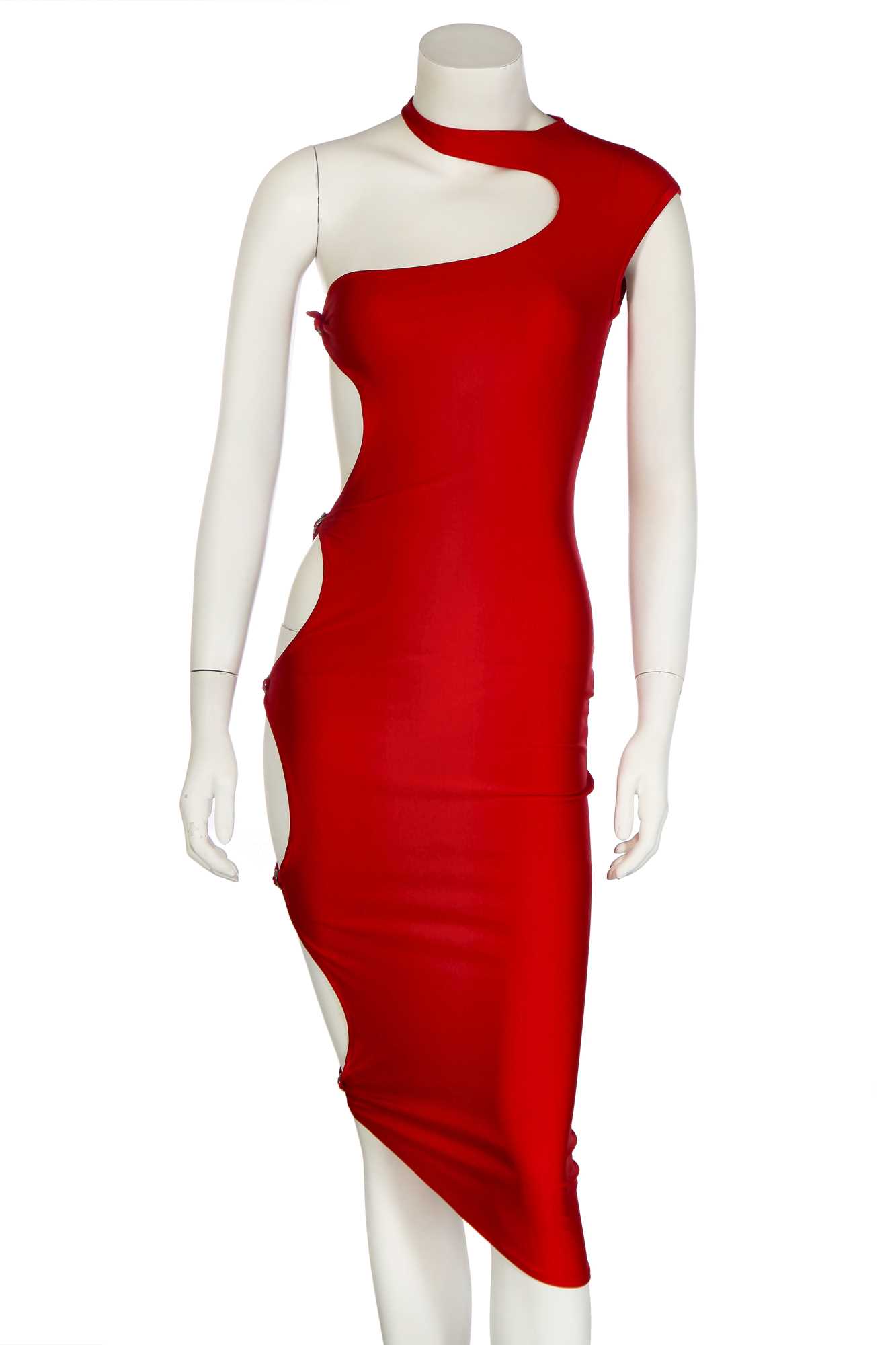 Lot 245 - A Swanky Modes red lycra 'Amorphous' dress,