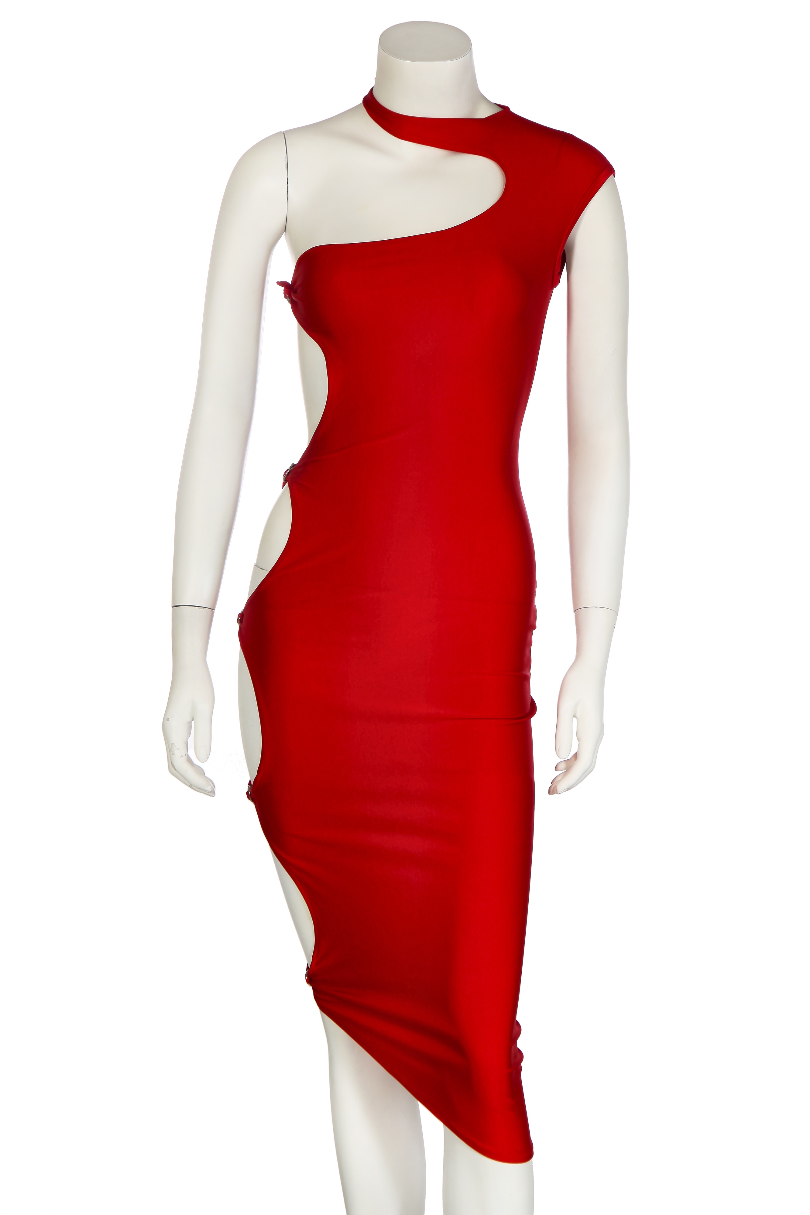 Lot 245 - A Swanky Modes red lycra 'Amorphous' dress,