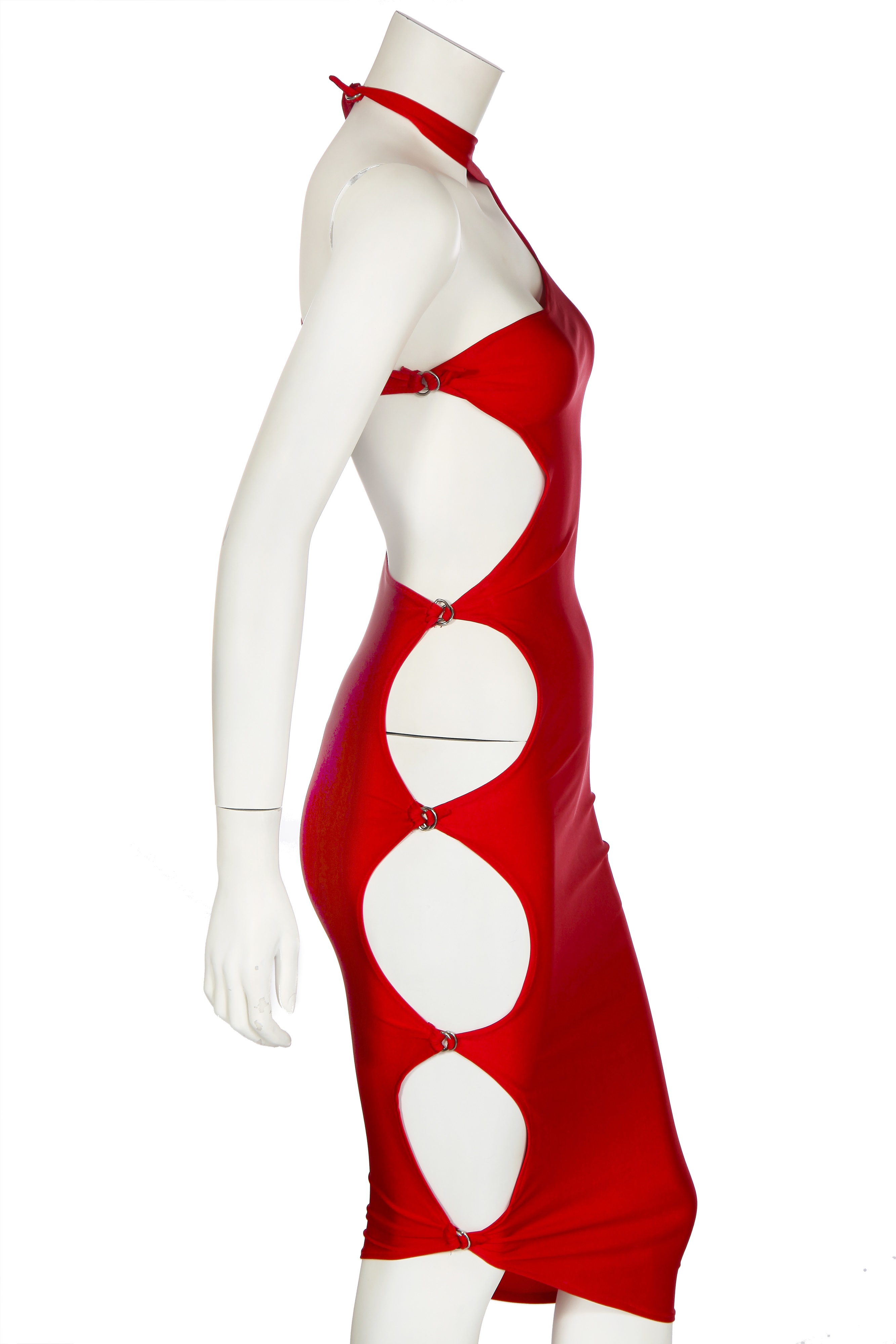 Lot 245 - A Swanky Modes red lycra 'Amorphous' dress,