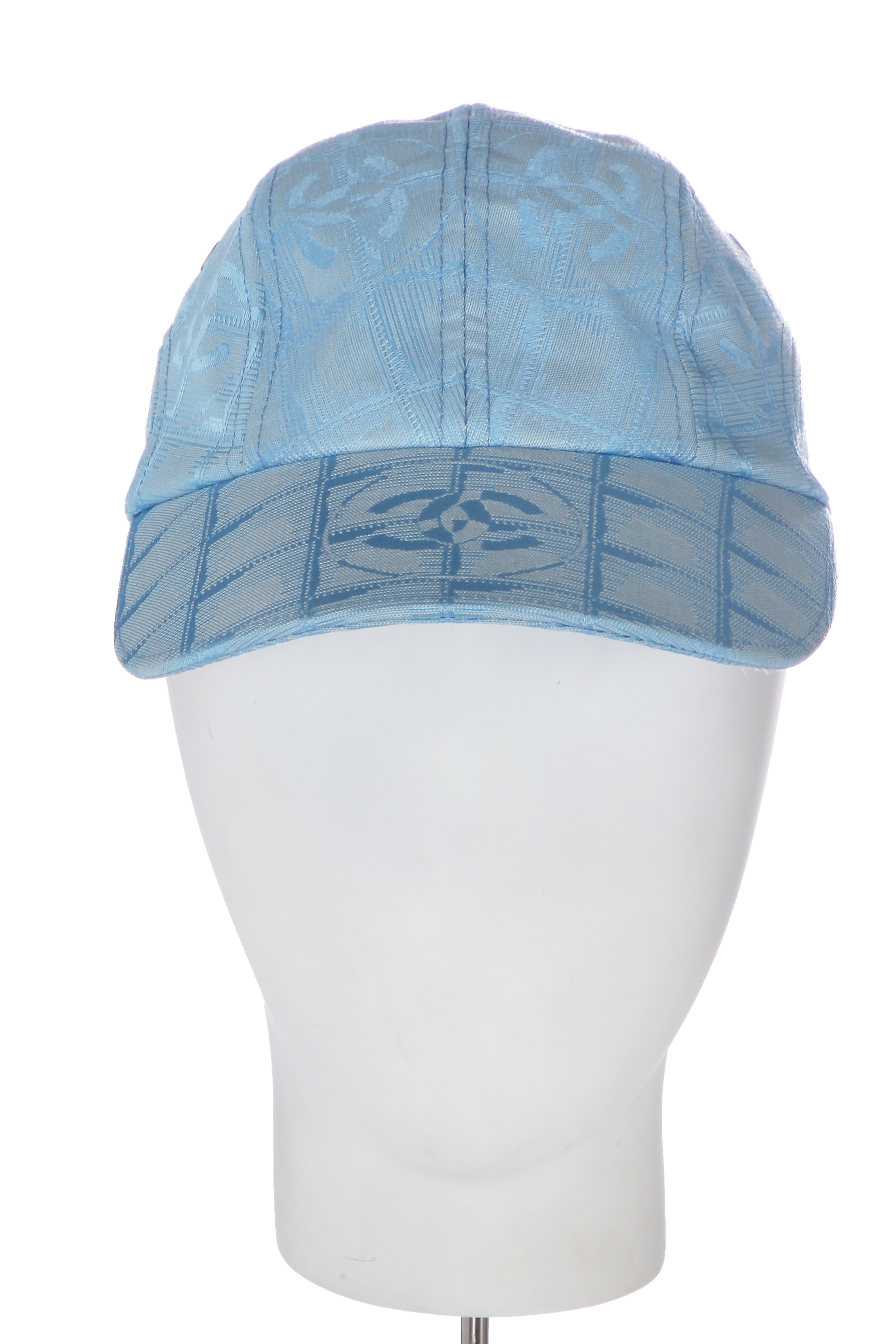 Lot 44 - A Chanel sky-blue canvas baseball cap and