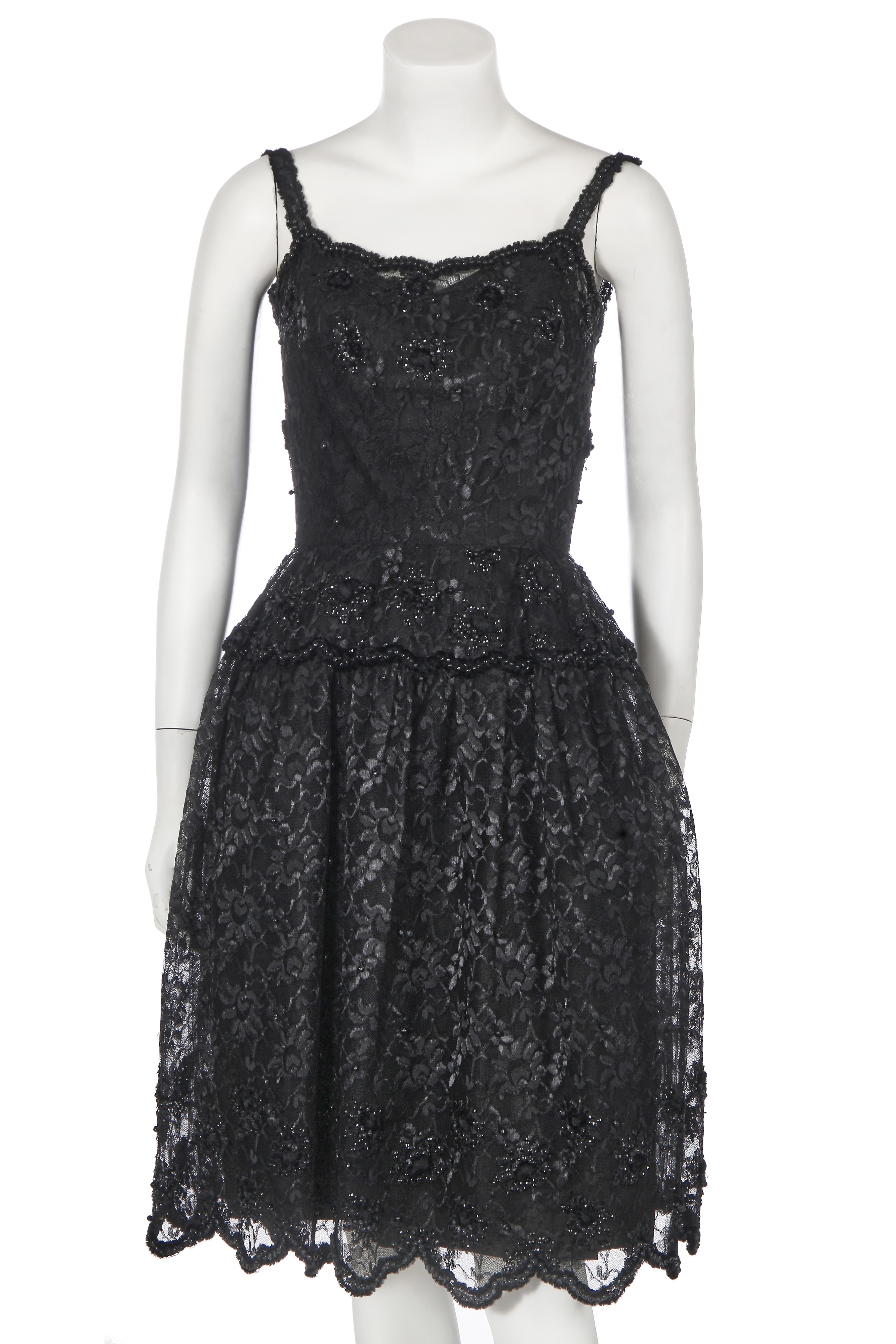 Lot 325 - A Jacques Griffe black lace cocktail dress,