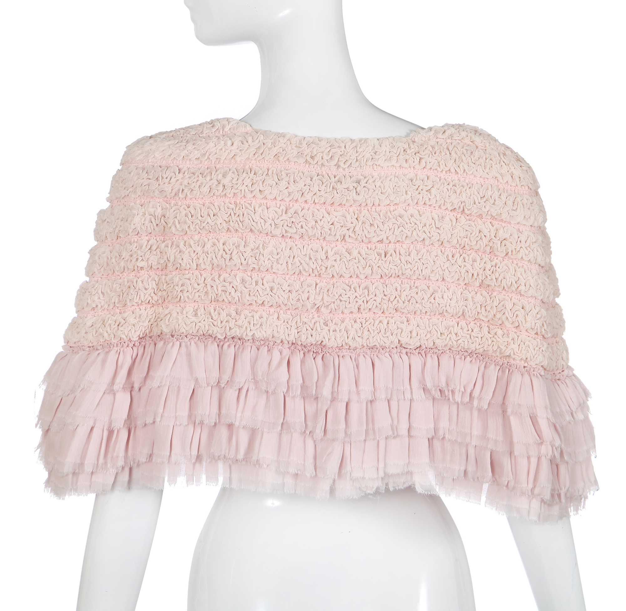 Lot 6 - A Chanel pale pink chiffon capelet,