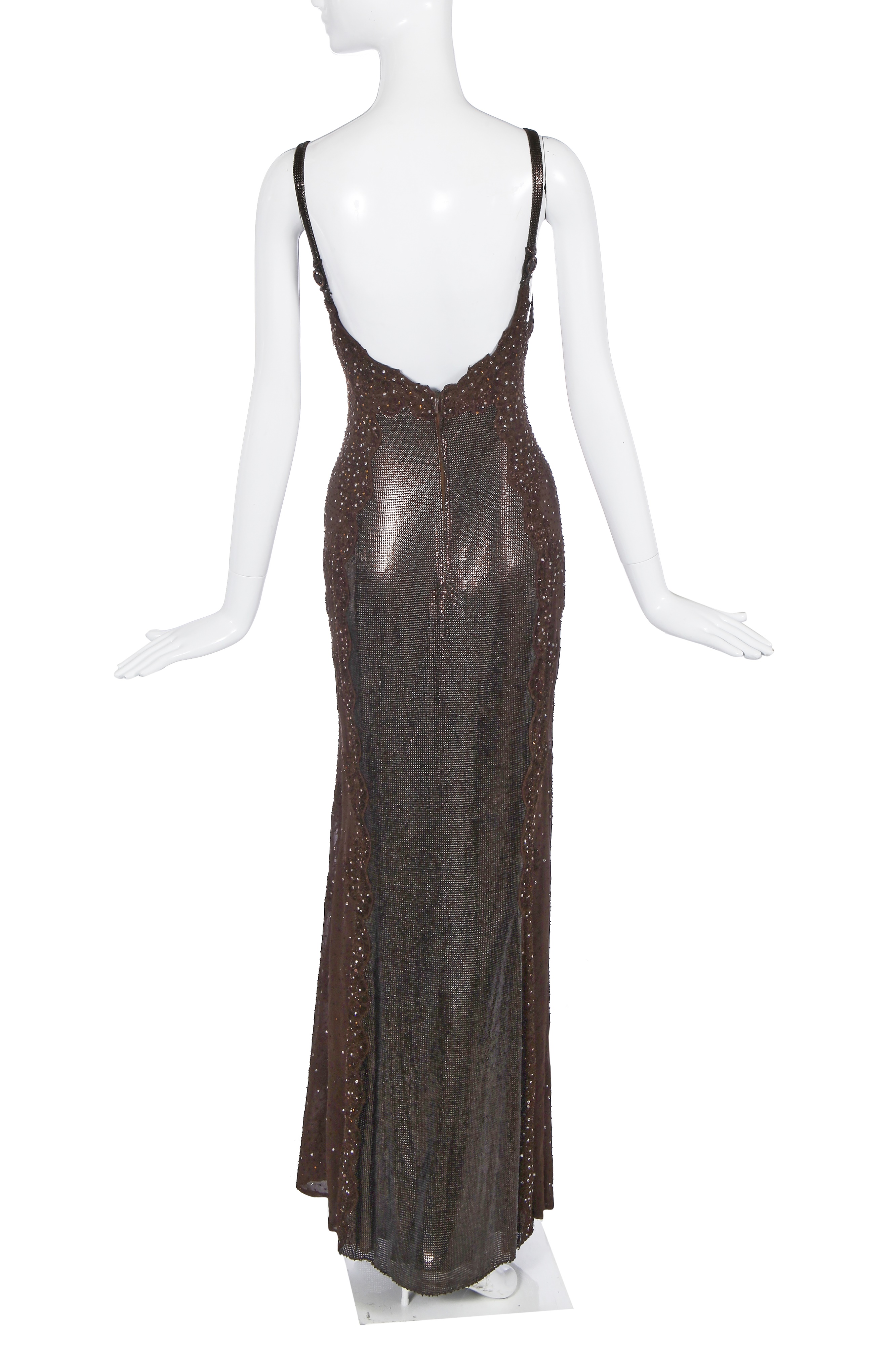 Lot 189 - A fine Gianni Versace brown Oroton dress,