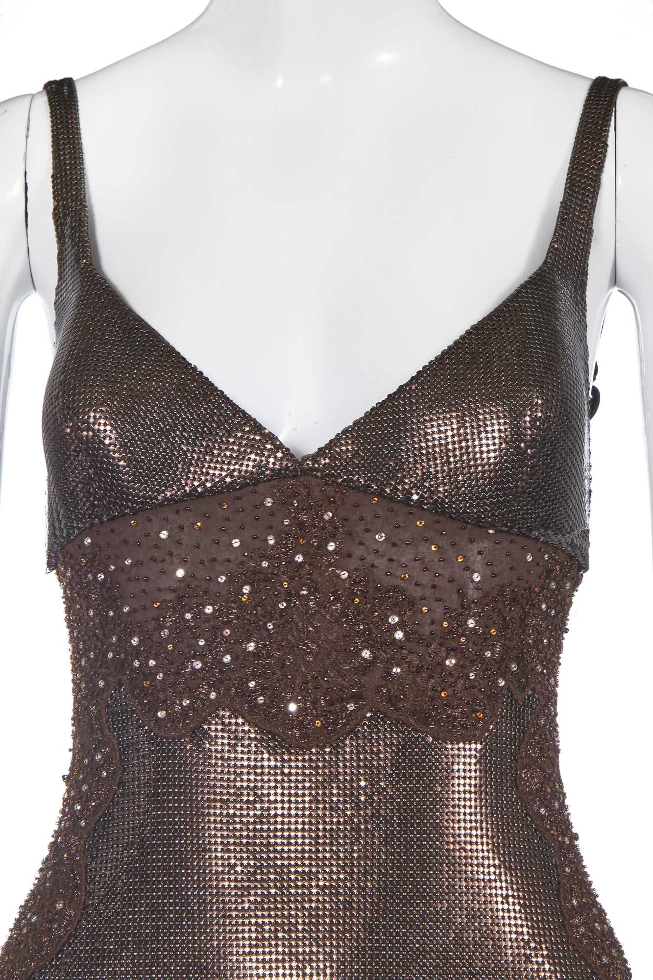 Lot 189 - A fine Gianni Versace brown Oroton dress,