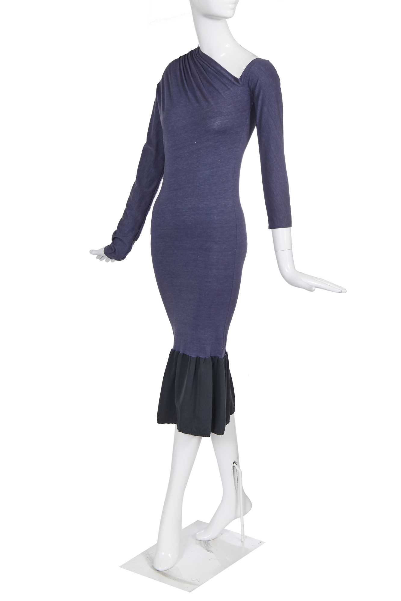 Lot 283 - A John Flett blue jersey dress, late 1980s