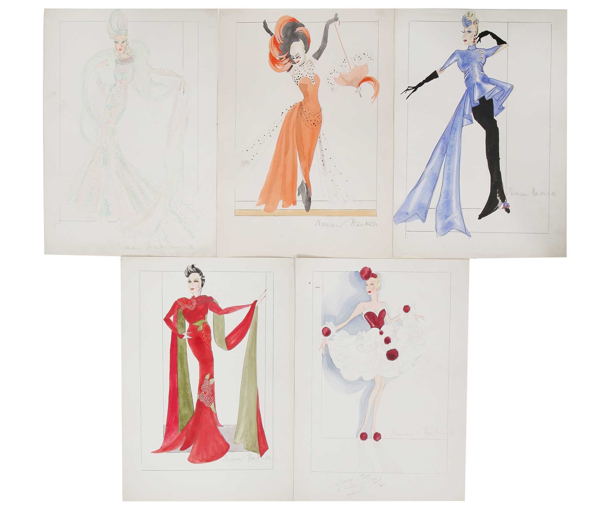 Lot 395 - A group of Norman Hartnell original fashion