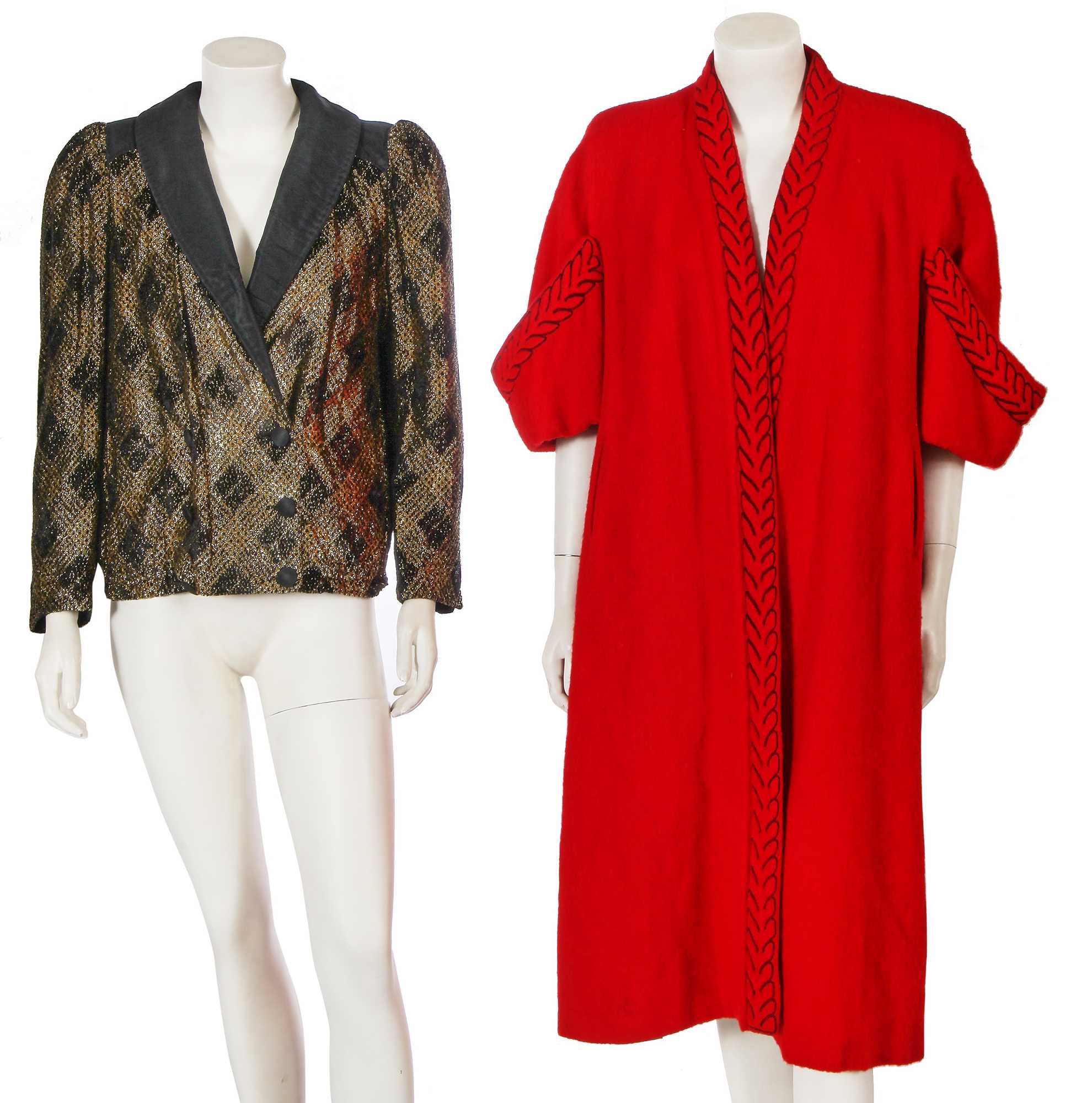 Lot 584 - A Schiaparelli brushed scarlet wool swing