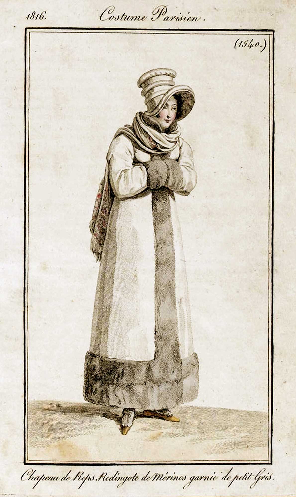 Lot 116 - A fine wool redingote with faux fur (silk