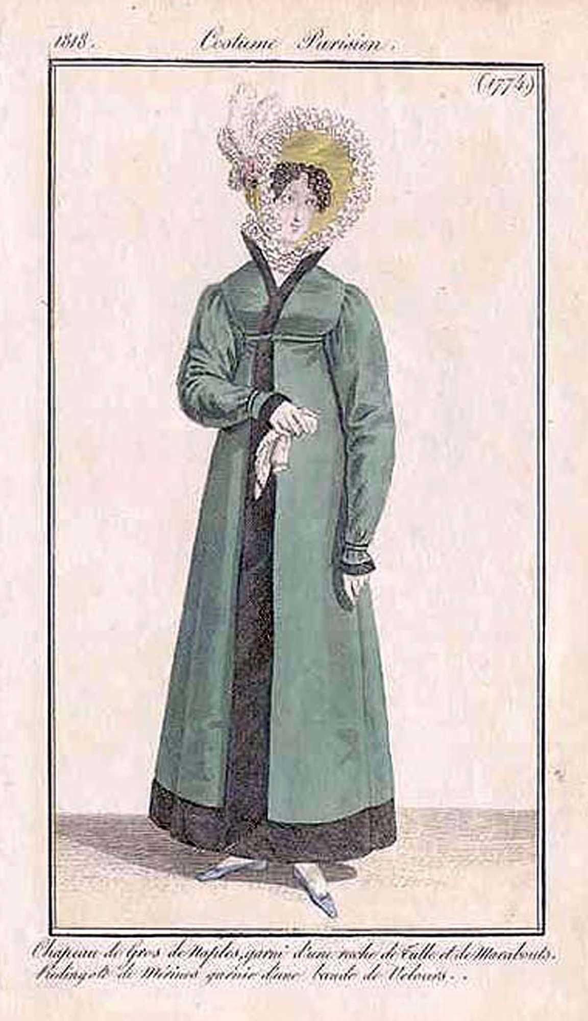 Lot 116 - A fine wool redingote with faux fur (silk