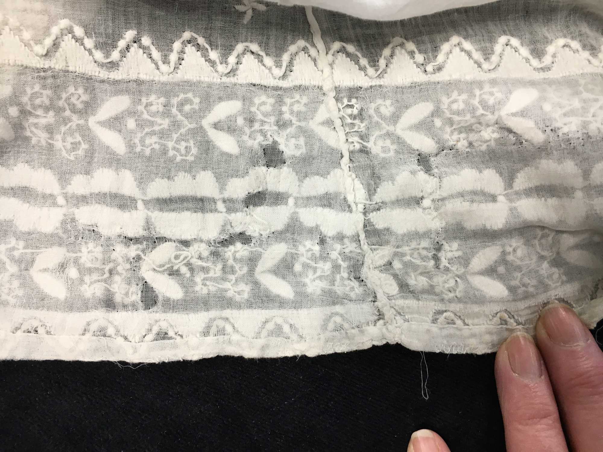 Lot 48 - A whitework embroidered muslin dress, French,