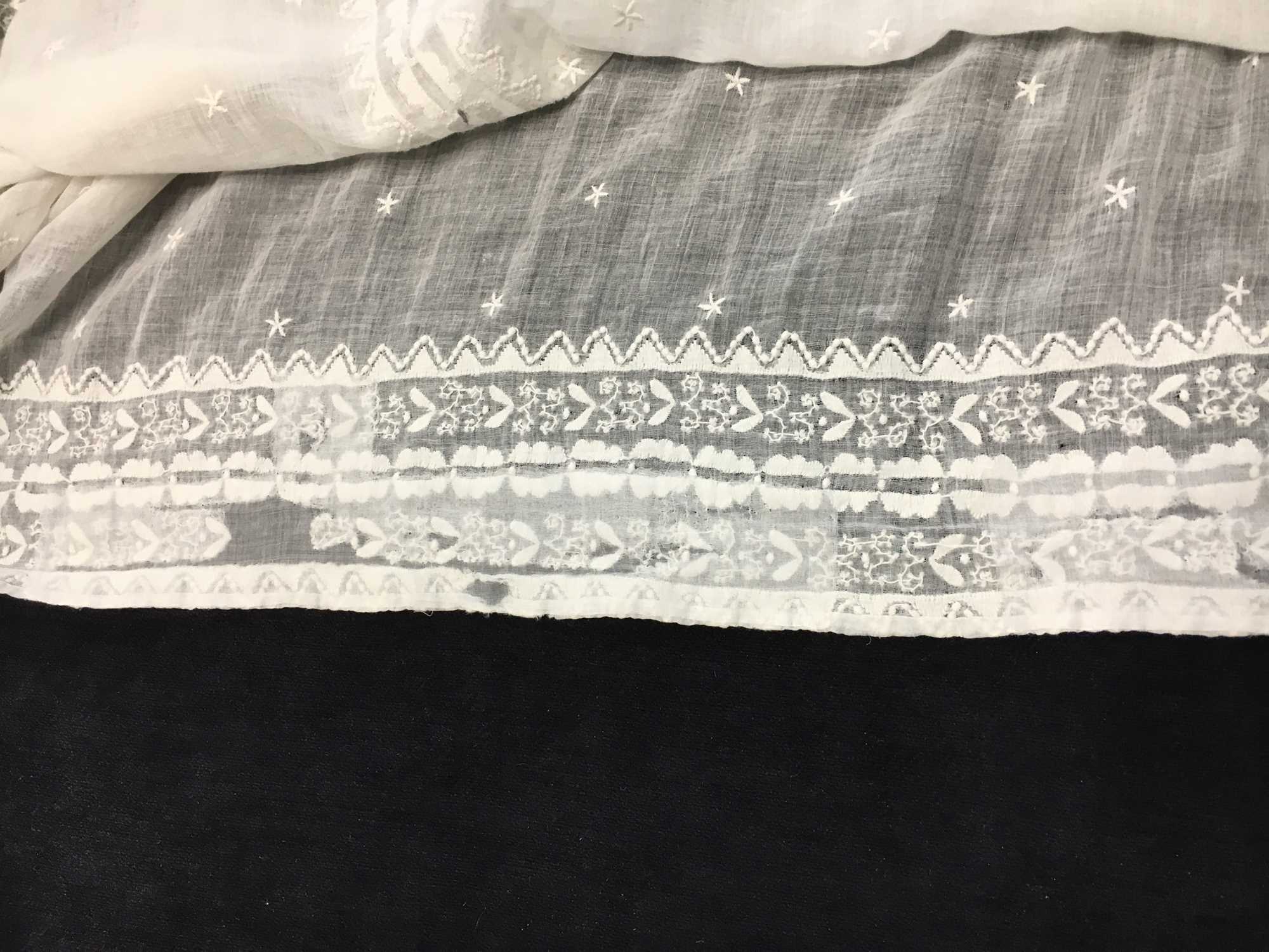 Lot 48 - A whitework embroidered muslin dress, French,