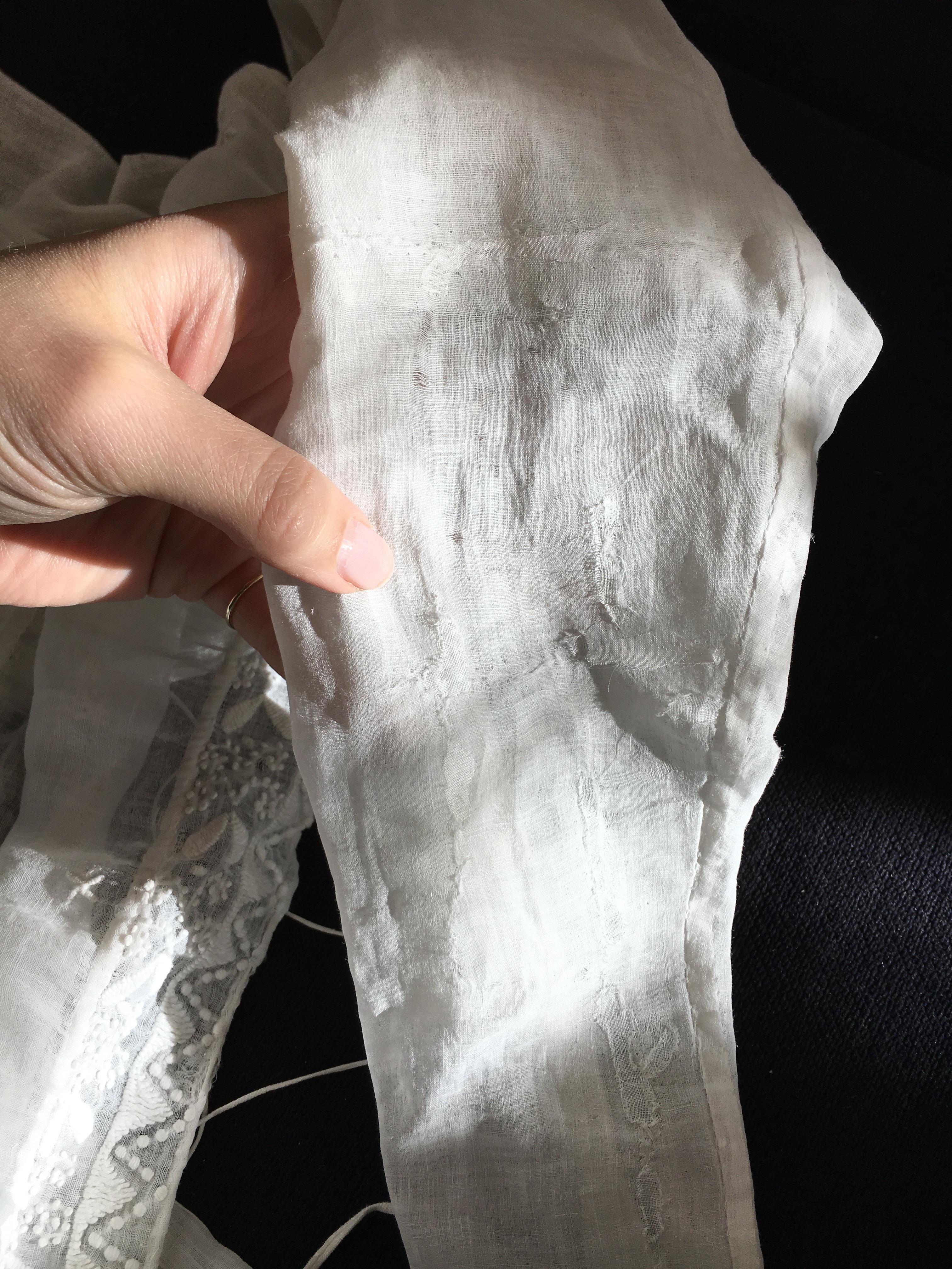 Lot 48 - A whitework embroidered muslin dress, French,