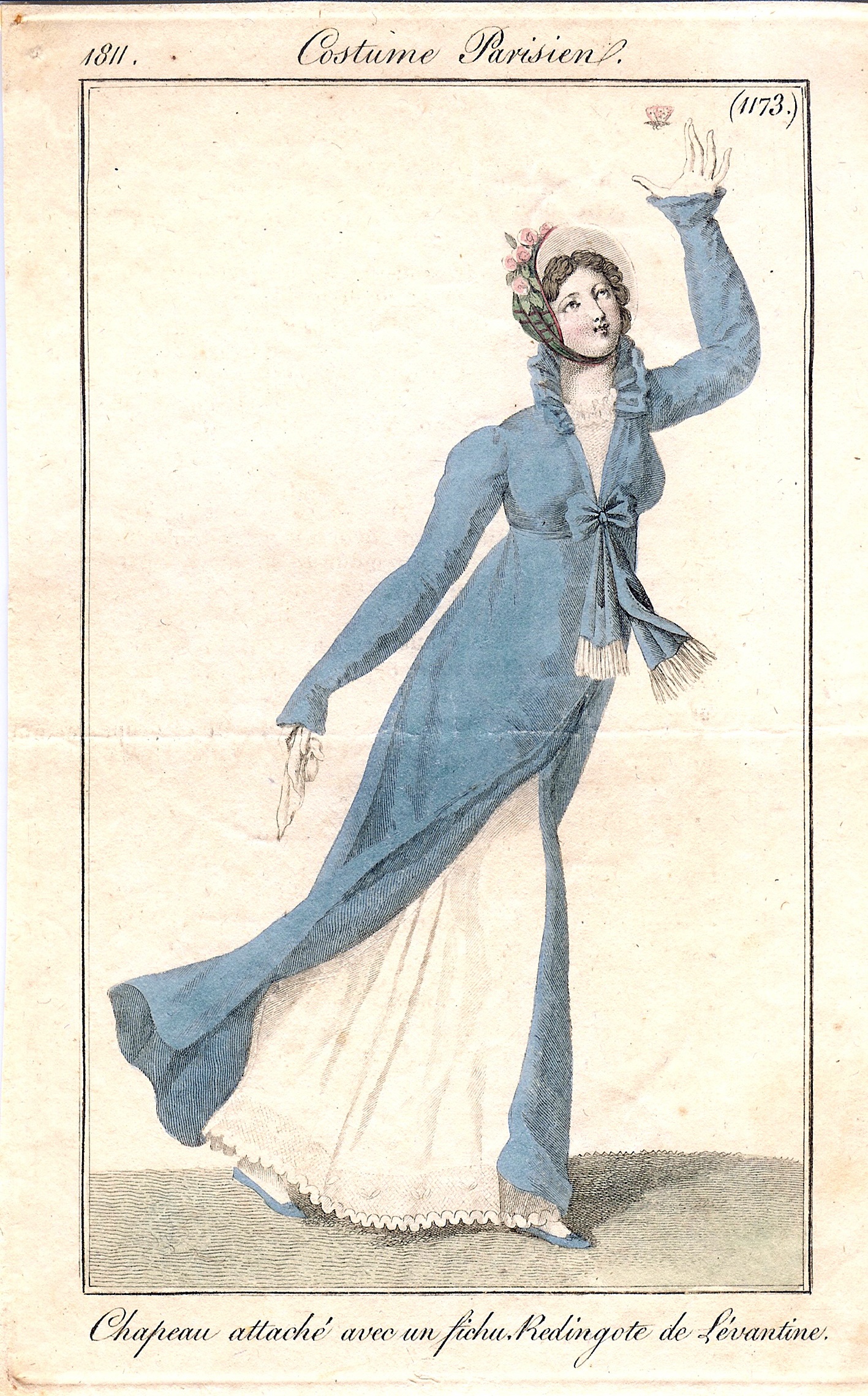 Lot 90 - A brown-green sarsanet redingote/pelisse,