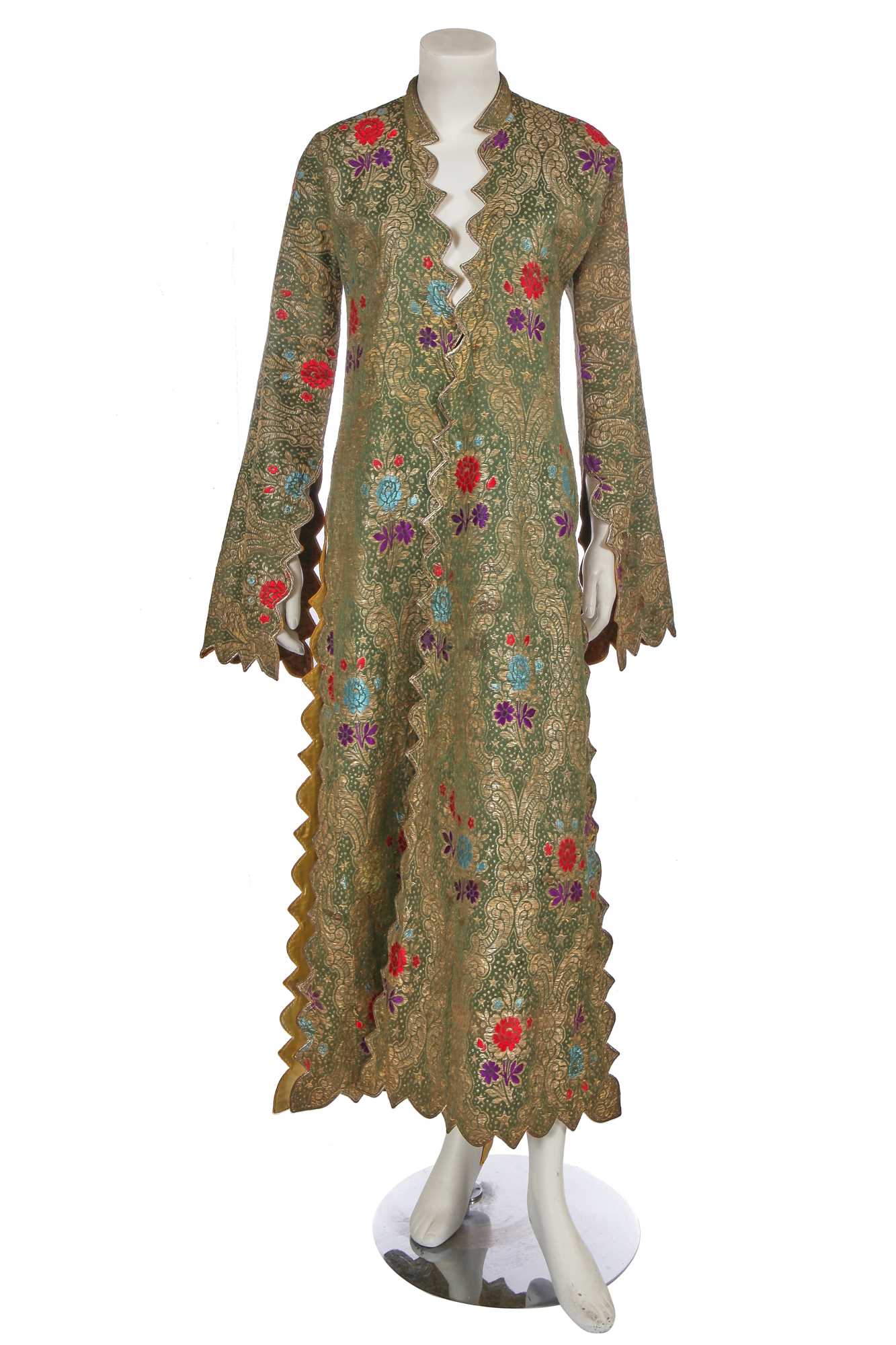 Lot 685 - A red, purple, blue and green brocaded