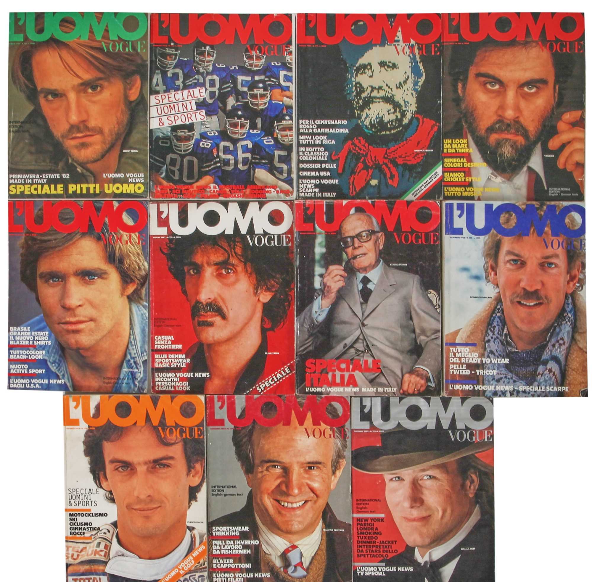 Lot 101 - Vogue L'Uomo, complete run, 1982