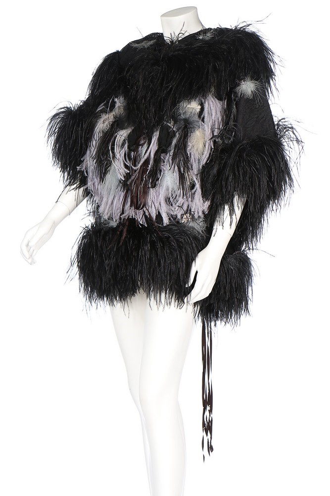 Lot 62 - A Bill Gibb Ostrich feather jacket, circa