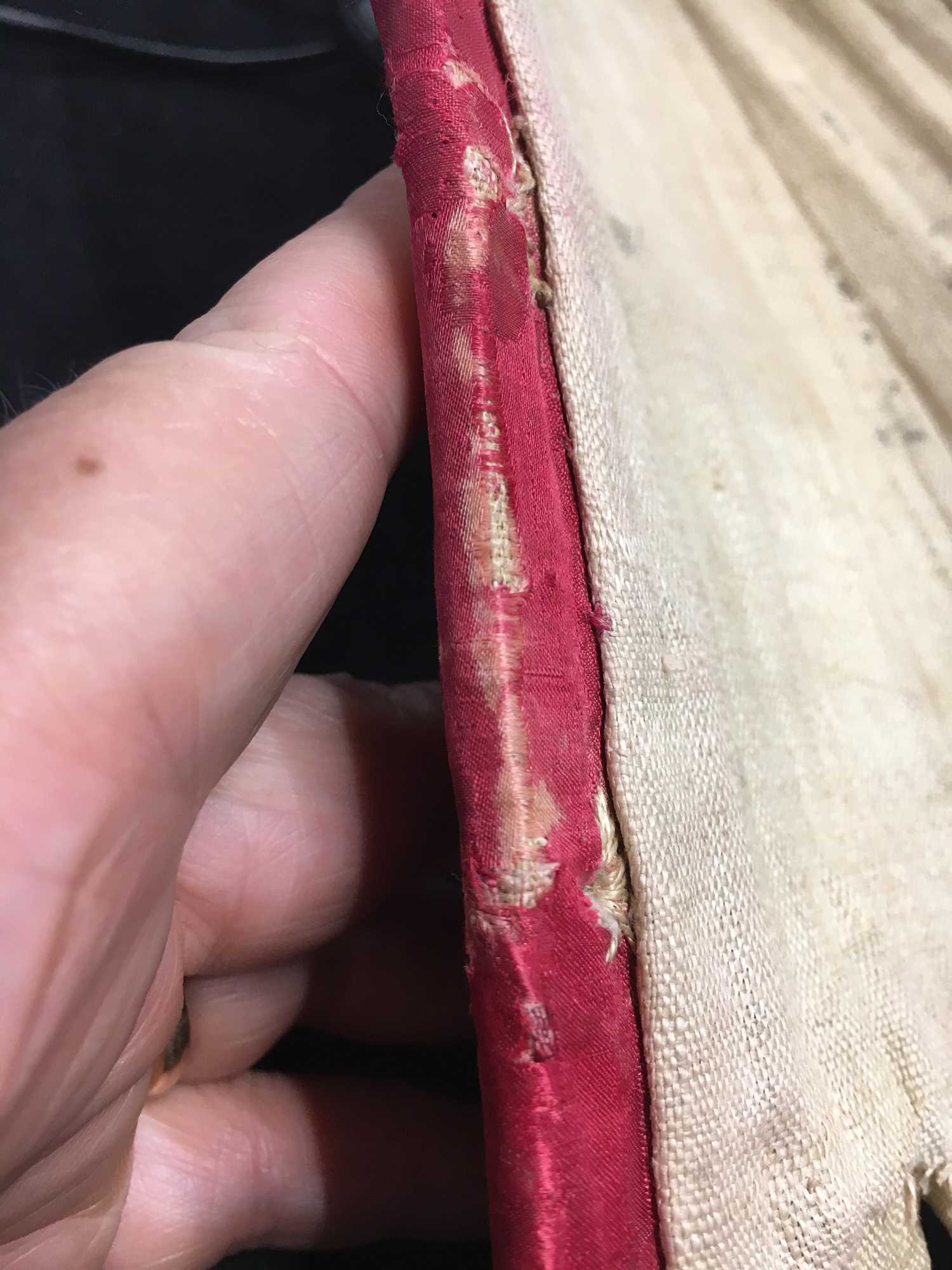 Lot 537 - A pair of scarlet damask smooth covered