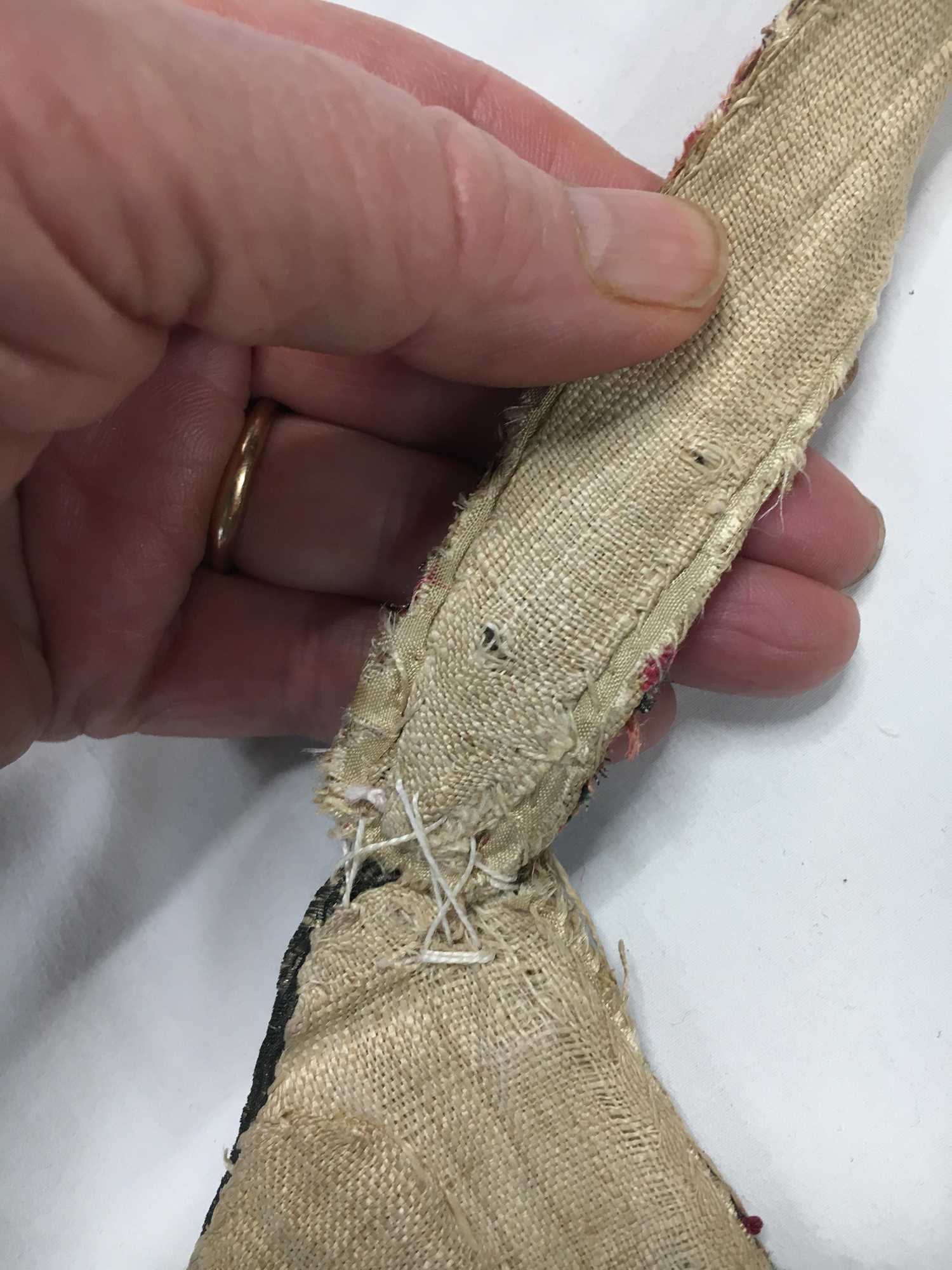 Lot 537 - A pair of scarlet damask smooth covered