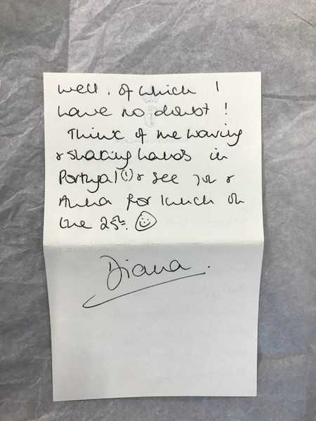 Lot 375 - Princess Diana handwritten note to Victor
