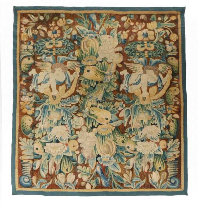 Lot 368 - A composite tapestry panel, probably