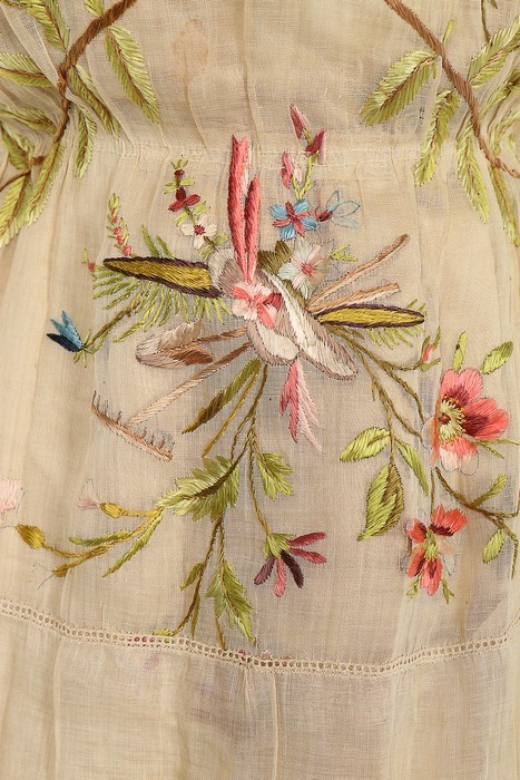 Lot 144 - An embroidered muslin dress, circa 1914-18,