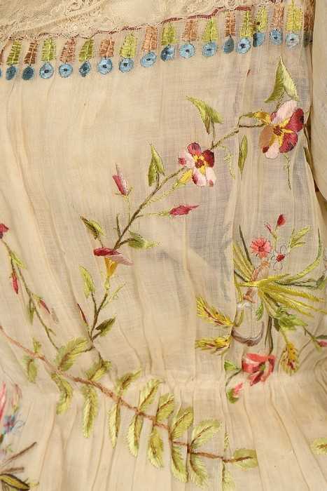 Lot 144 - An embroidered muslin dress, circa 1914-18,