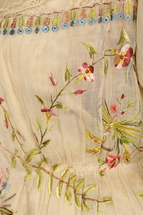 Lot 144 - An embroidered muslin dress, circa 1914-18,