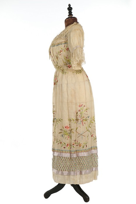 Lot 144 - An embroidered muslin dress, circa 1914-18,