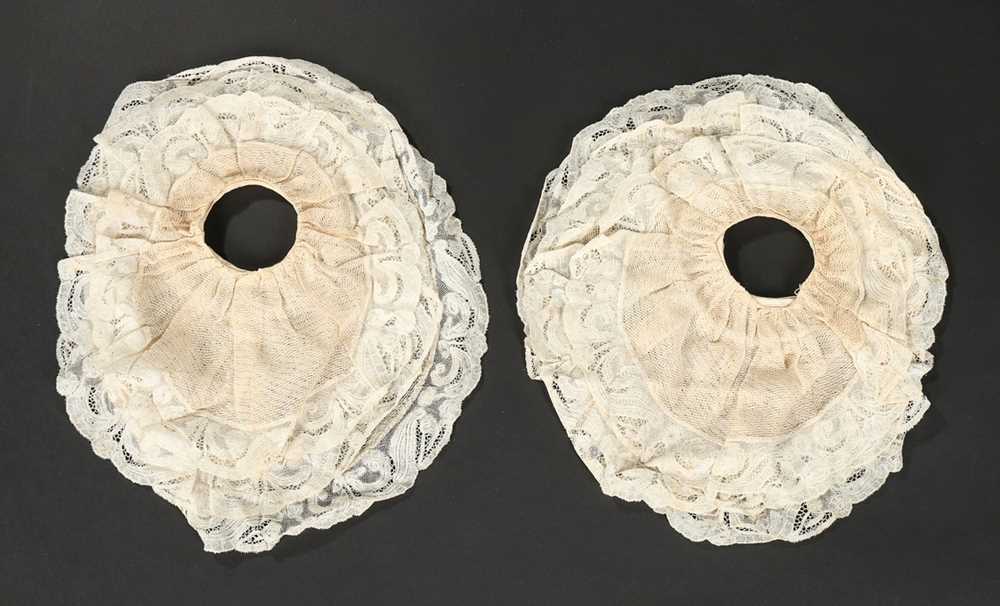 Lot 416 - A pair of whitework embroidered engageants,