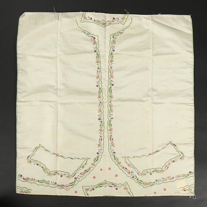 Lot 446 - An un-finished embroidered linen sampler by