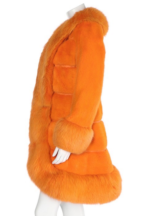 Lot 15 - A Christian Dior dyed-orange mink and fox fur