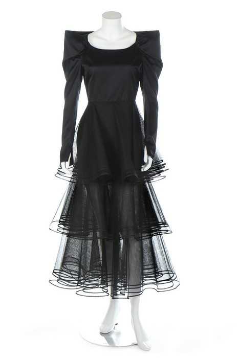 Lot 56 - A Nina Ricci couture black satin gown, 1980s,