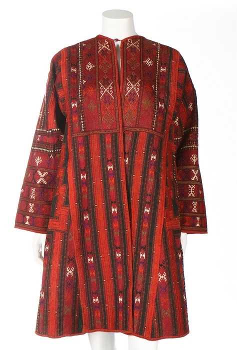 Lot 398 - A coat formed from embroidered bands,