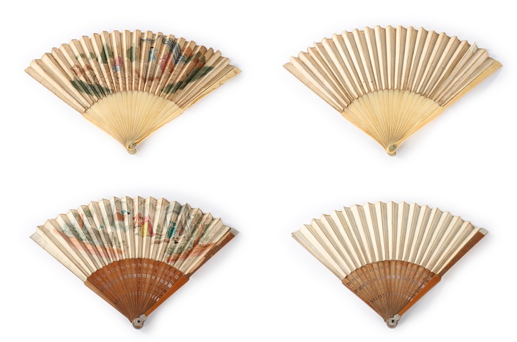 Lot 83 - Five 18th century fans, including small Dutch