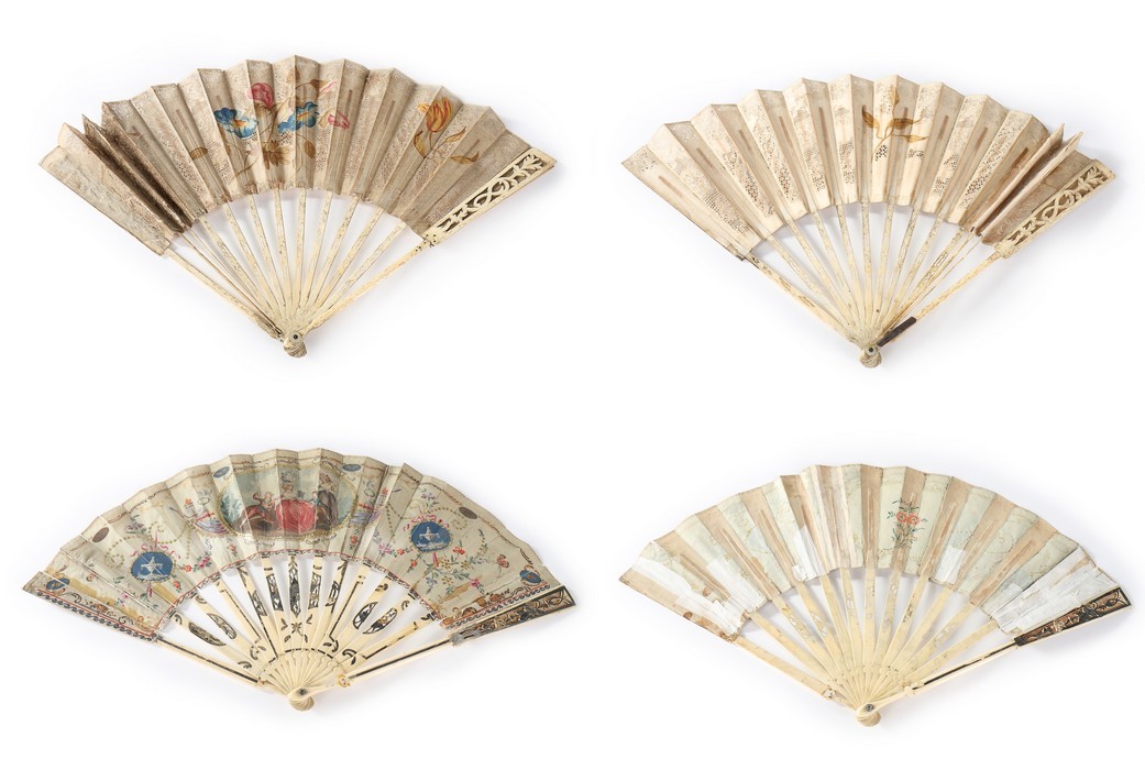 Lot 83 - Five 18th century fans, including small Dutch
