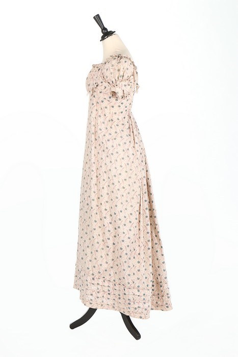 Lot 40 - A printed cotton day dress, circa 1825,